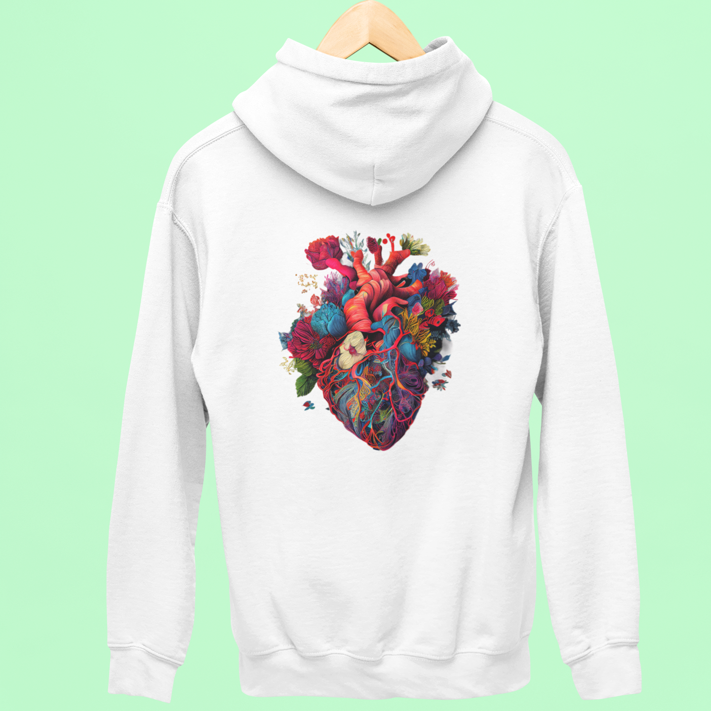 Flower Heart I - Rückendruck Premium Hoodie – AnatomyLife Shop