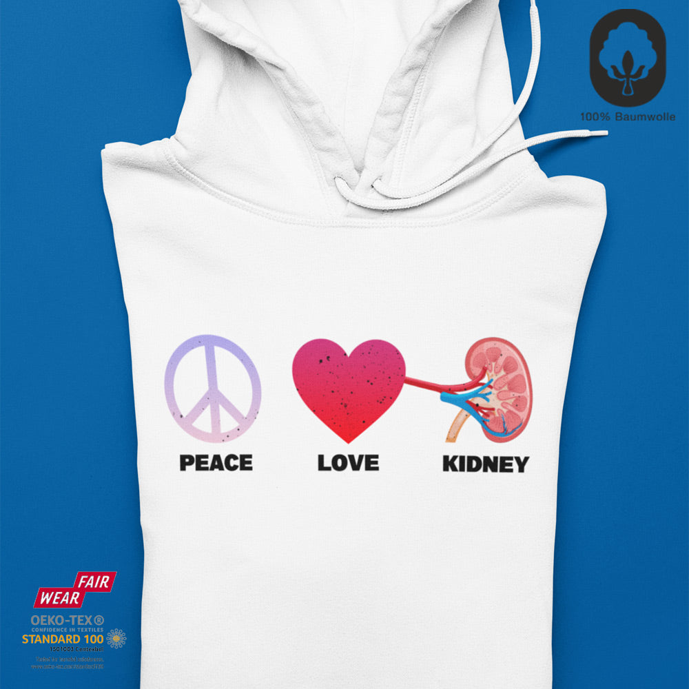 Peace, Love, Kidney - Hoodie – AnatomyLife Shop