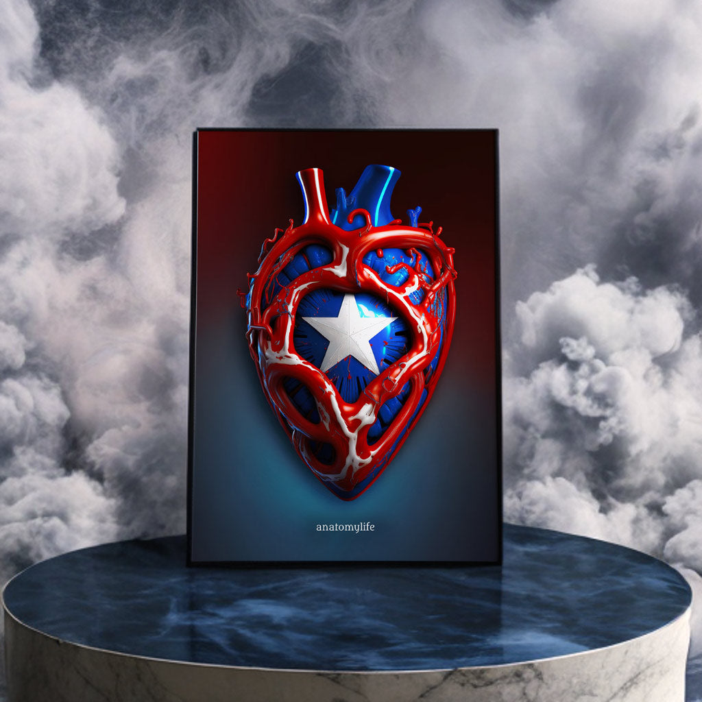 Captain Heart - Poster im Hero Style – AnatomyLife Shop