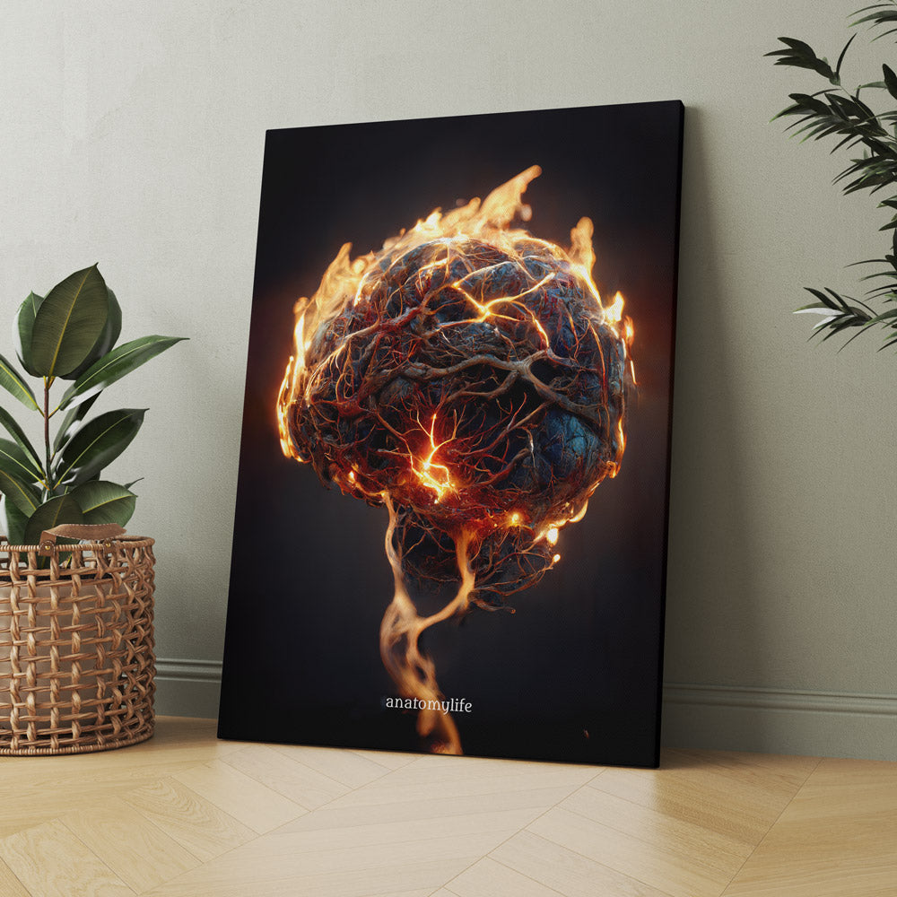 Burning Mind - Leinwand im Brain Style – AnatomyLife Shop